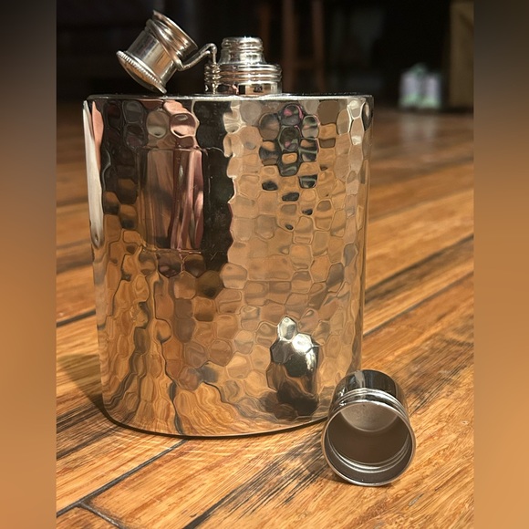 Dining | Hammered Silver Tinlined 8oz Flask Made In West Germany | Poshmark